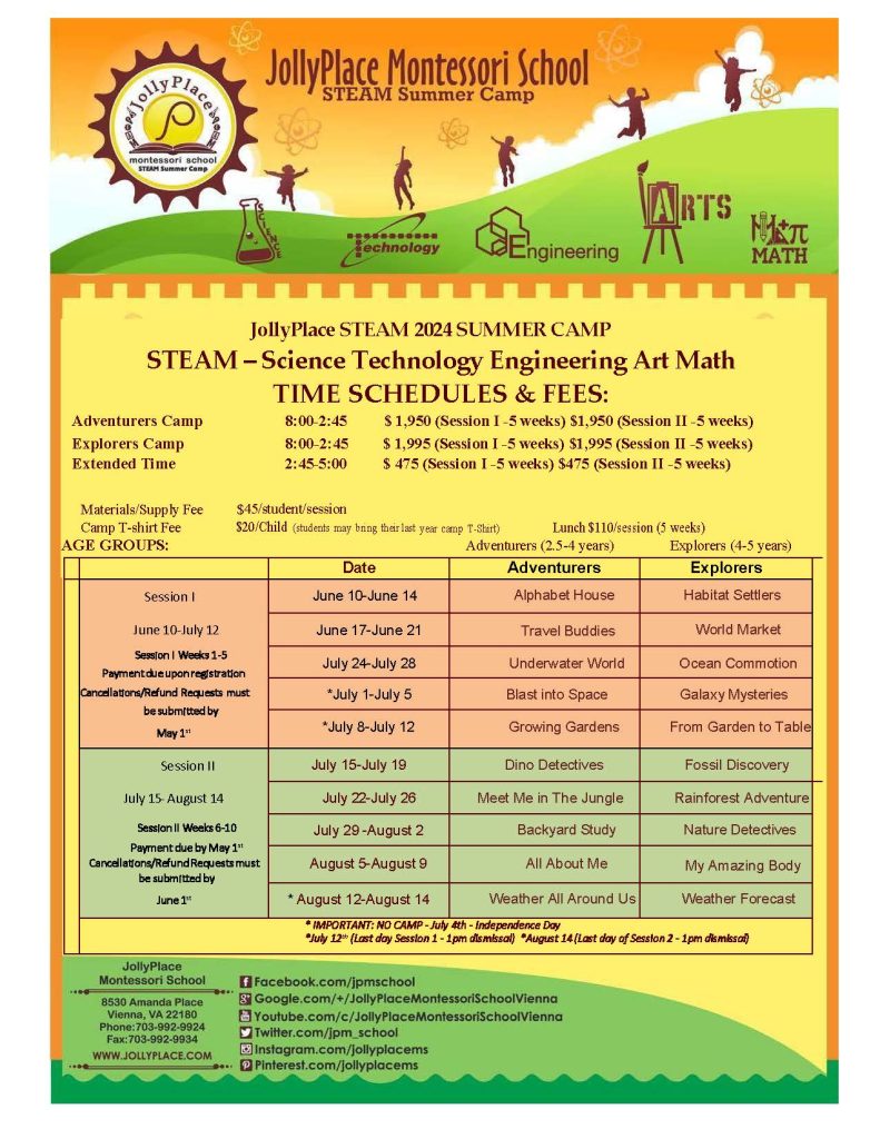 JollyPlace Montessori School, Vienna VA 22180 (Fairfax County)